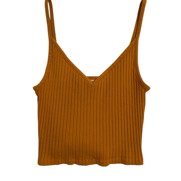 H&M | Tops | Hm Mustard Ribbed Crop Camisole | Poshmark